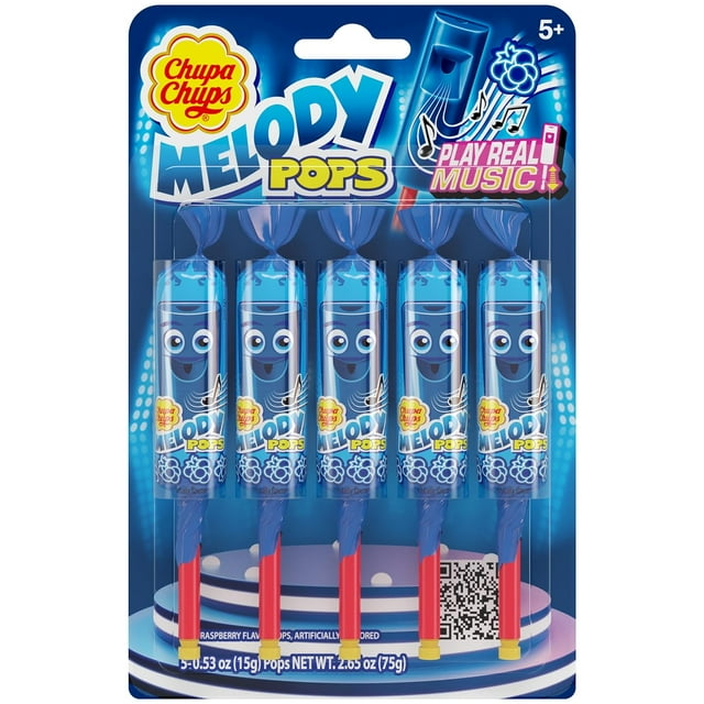 Chupa Chups Melody Pop, Blue Raspberry Flavor, Whistle Lollipops ...