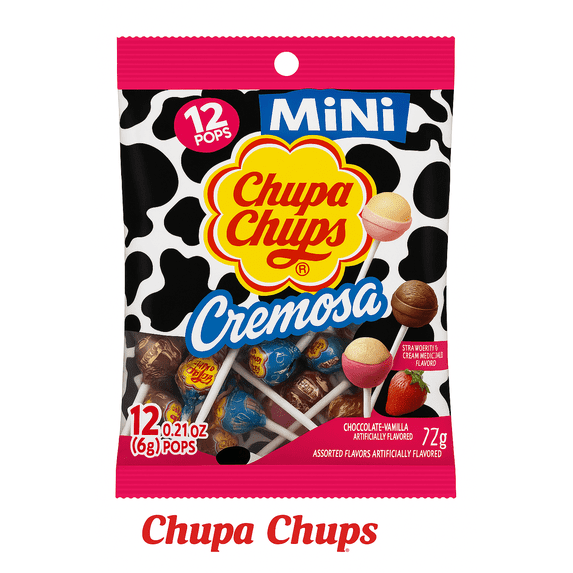 Chupa Chups Mini Cremosa Lollipops 12 Count, 2.52 oz Bag - Walmart.com