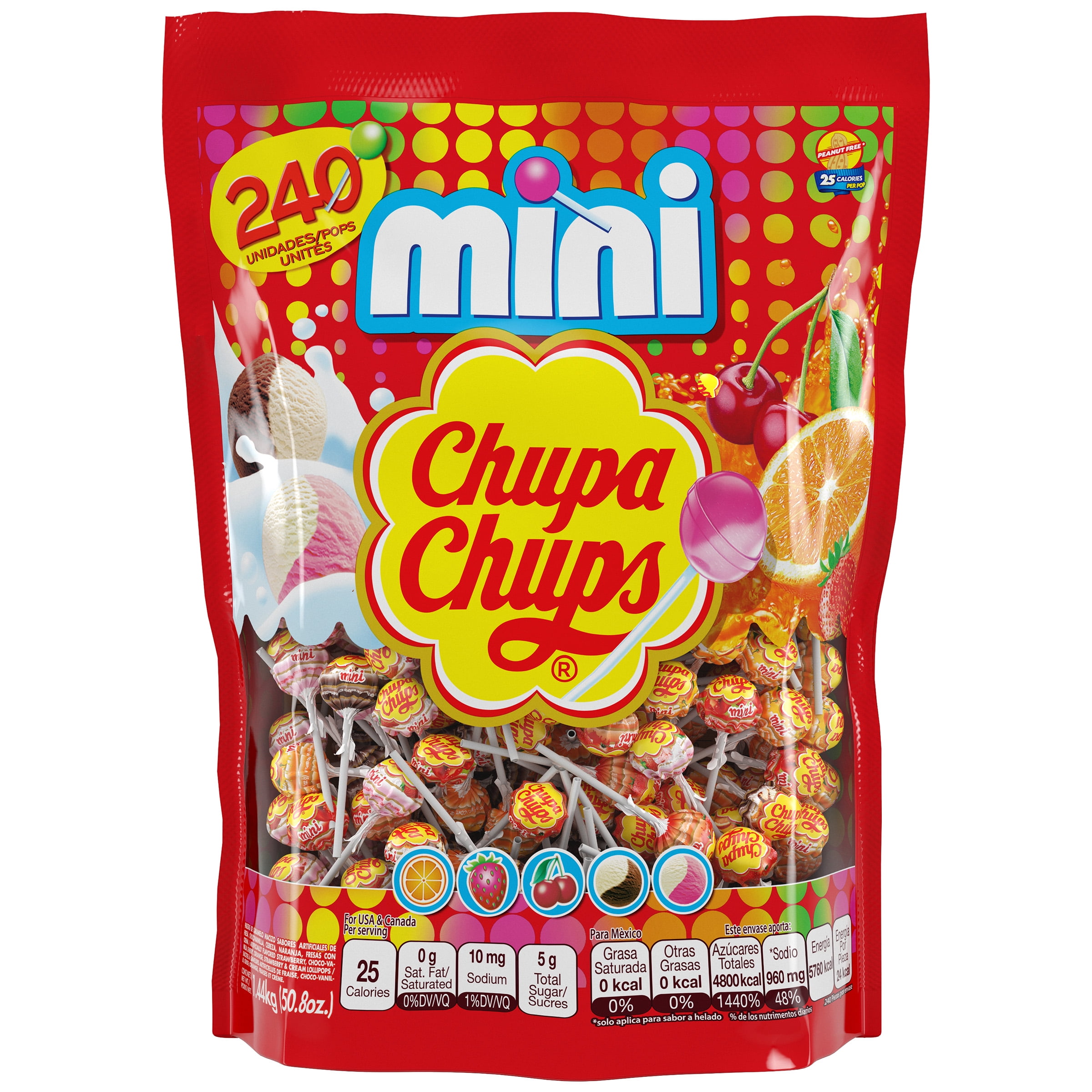 Chupa Chups Mini Lollipops, Assorted Flavors, 240 Ct Bulk Lollipop ...