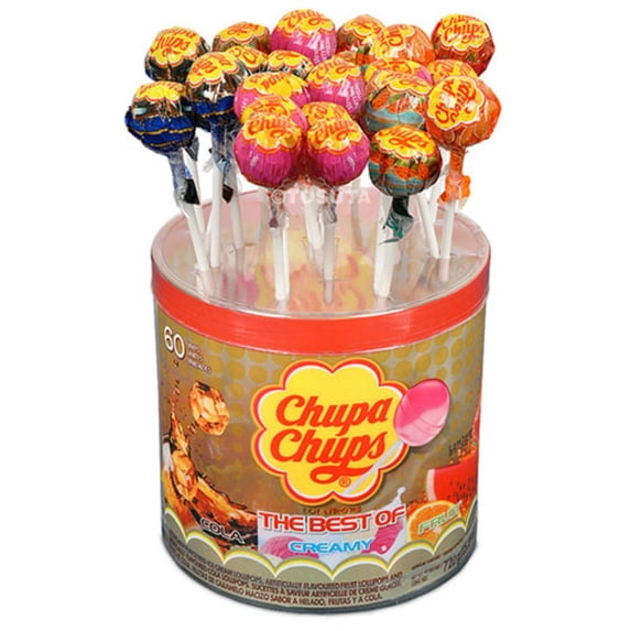 Chupa Chups The Best of Creamy Pops Assorted Flavor Lollipops 60 Count ...