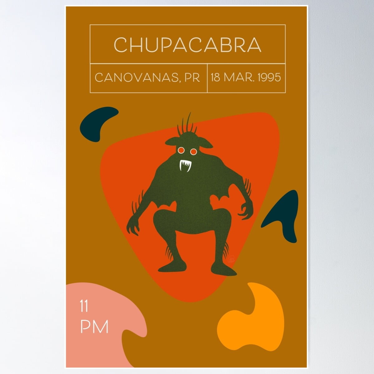 Chupacabra Cryptids Midcentury Modern Poster Wall Art, Modern Wall ...
