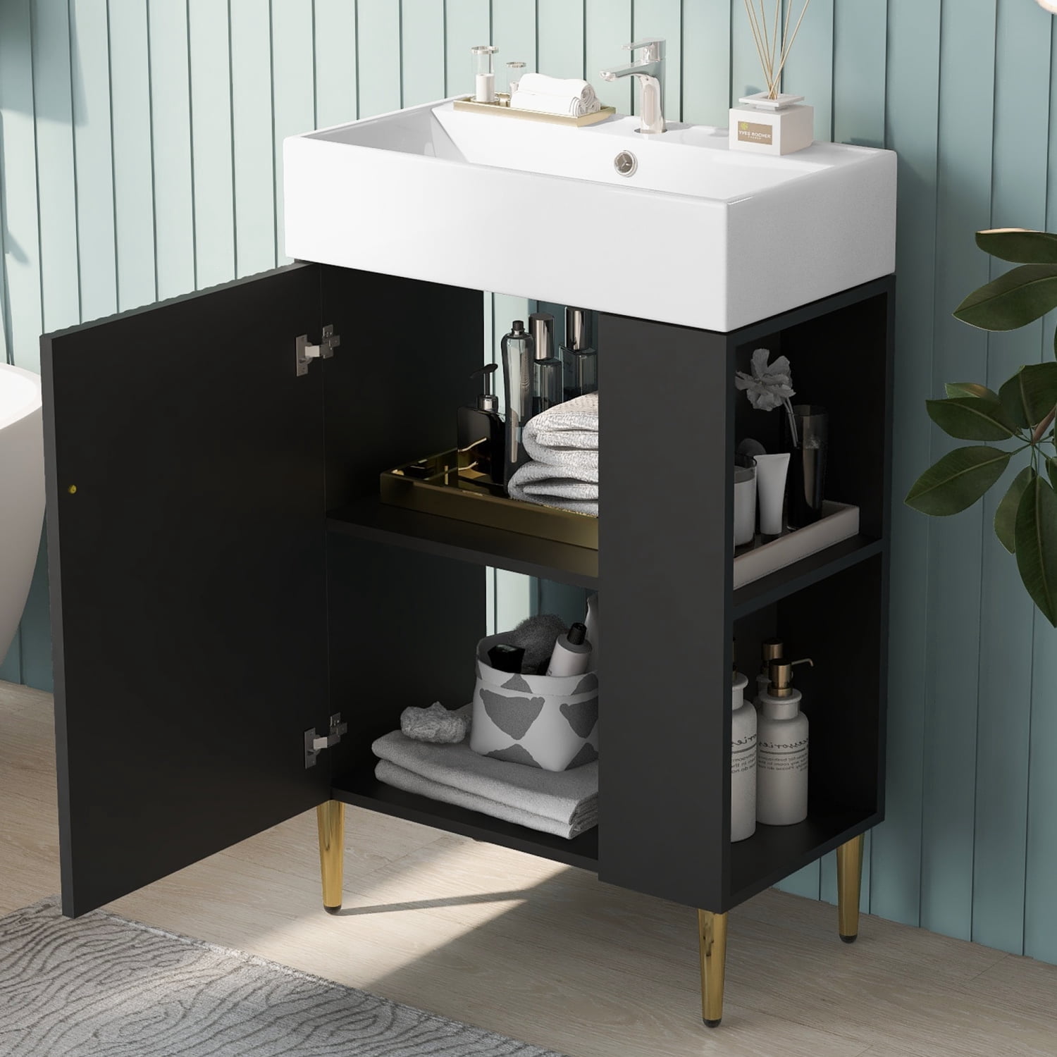 Harper & Bright Designs 21.6" Bathroom Vanity with Sink Set, Small ...