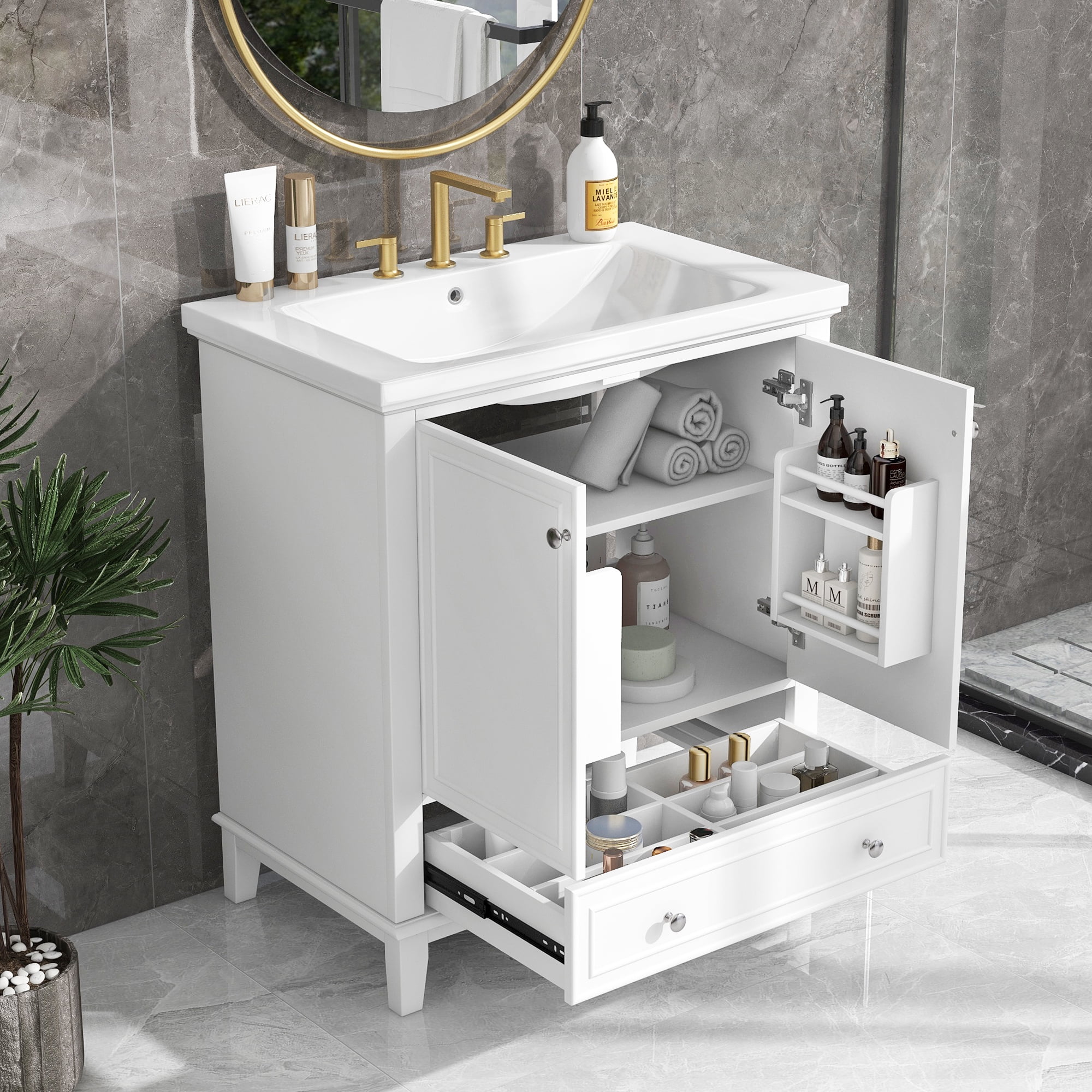 Harper & Bright Designs 30" Bathroom Vanity with Sink Combo, Multi ...