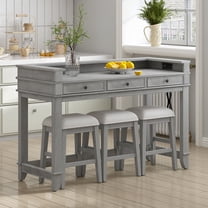 Harper & Bright Designs Farmhouse 3 Piece Counter Height Dining Table ...