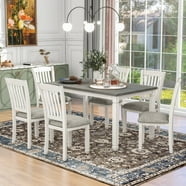 Churanty Six-seater Extendable Farmhouse Dining Table Set with ...