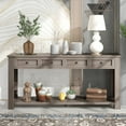 Churanty Entryway Console Table with Storage Drawers and Bottom Shelf ...