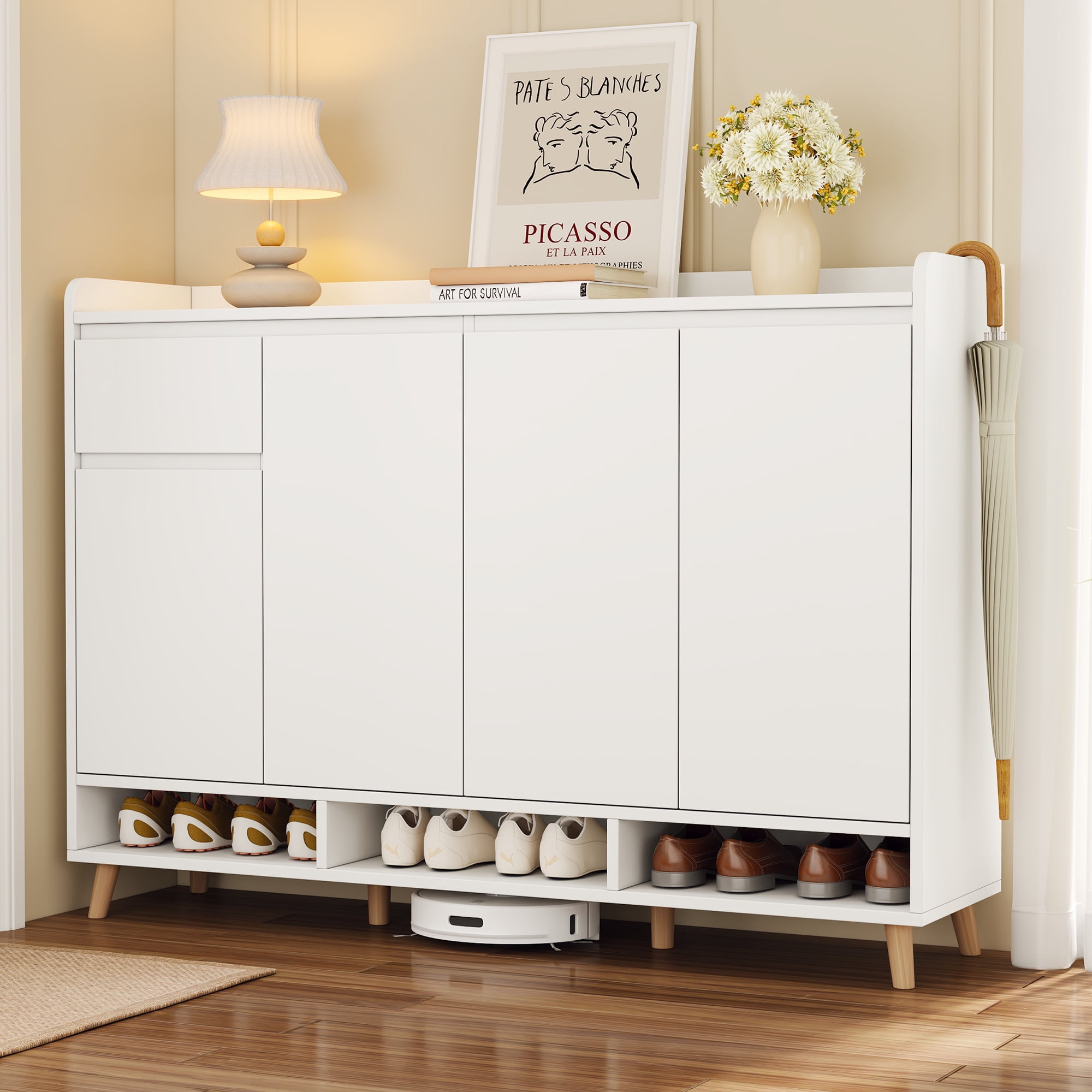 Churanty Entryway Shoe Cabinet with Adjustable Shelves, Minimalist Home ...