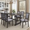 Churanty Six-seater Extendable Farmhouse Dining Table Set with ...