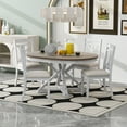 Churanty Farmhouse Extendable Round Dining Set for 4,Kitchen Dining ...