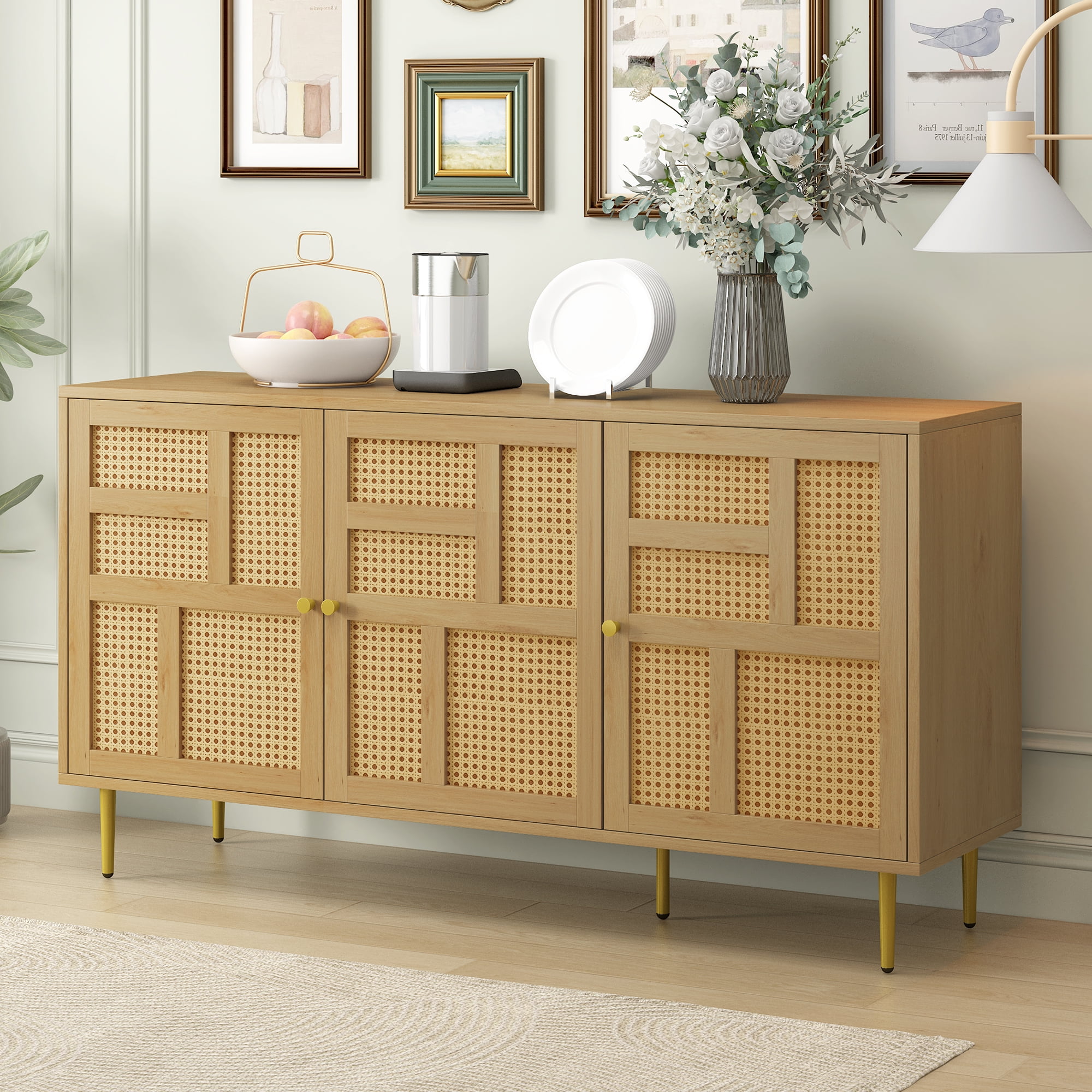 Churanty Large Storage Sideboard with Adjustable Shelves, TV Stand with ...