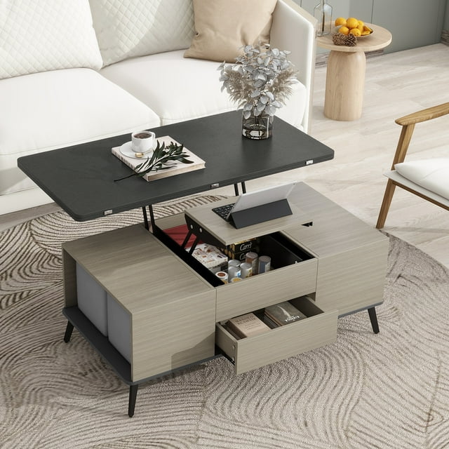 Churanty Modern Living Room Lift Top Coffee Table, 5-Piece Set with ...