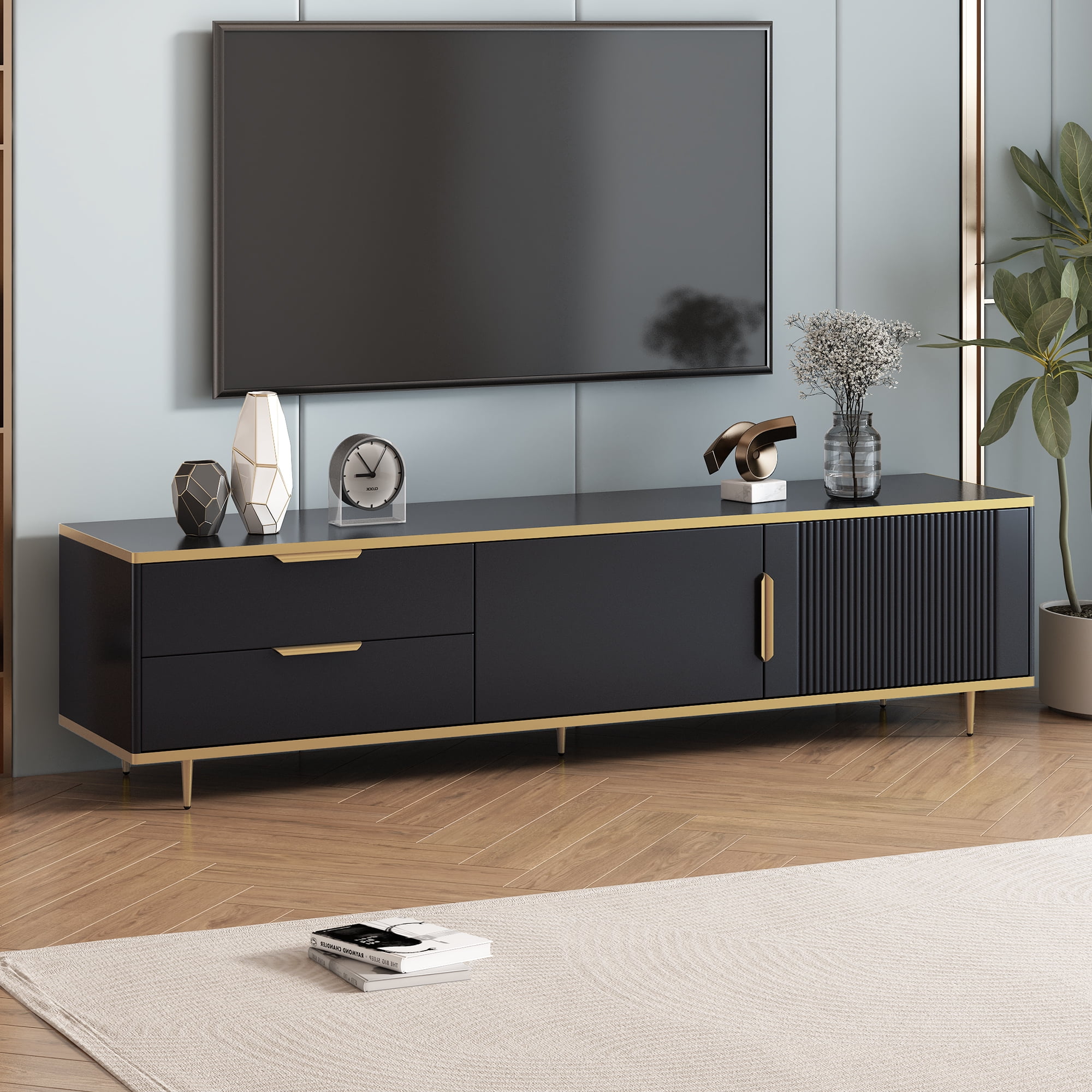 Churanty Modern TV Stand for 65+ Inch Televisions, Media Console Table ...