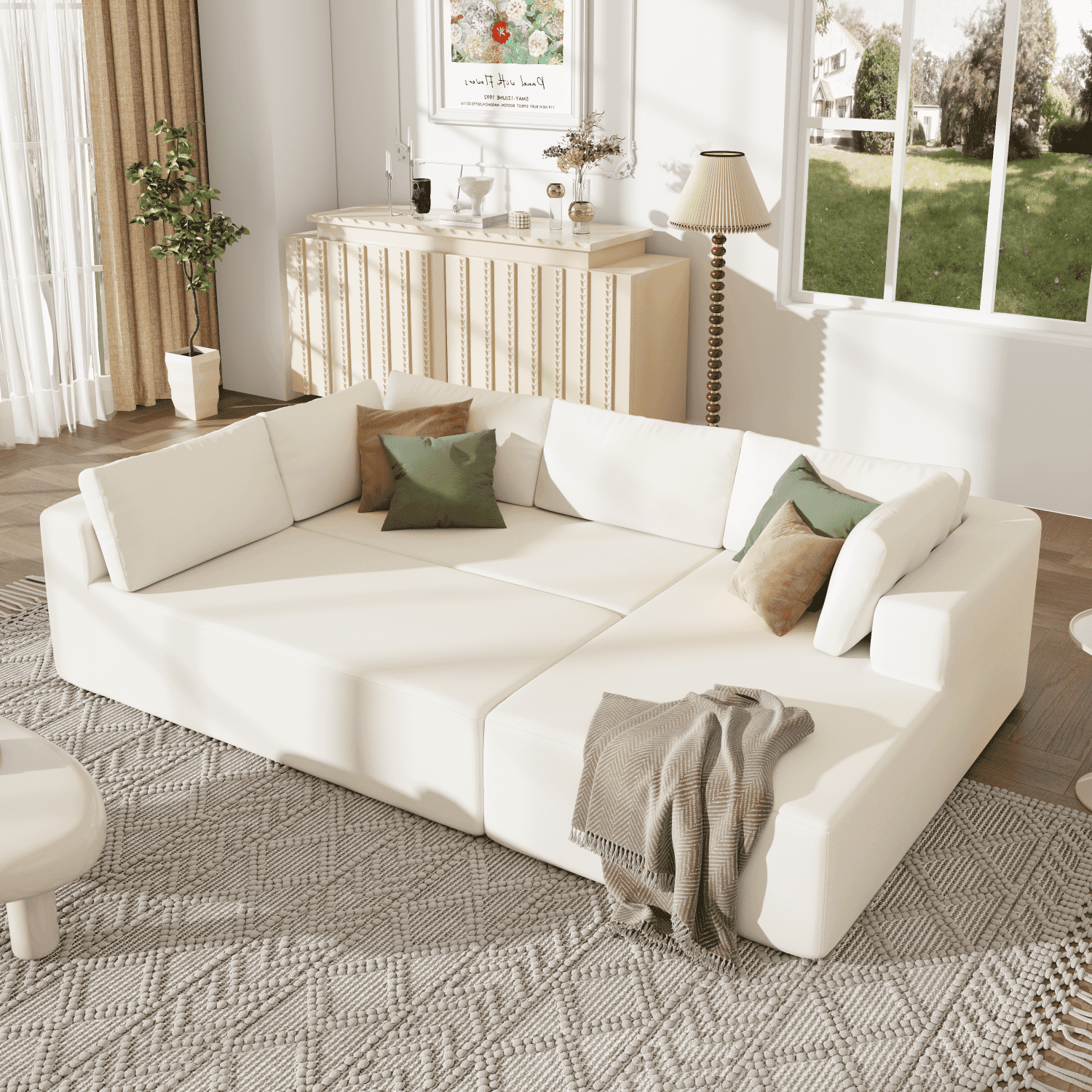 Churanty Modular Sectional Sofa Floor Couch for Living Room,Modular L ...