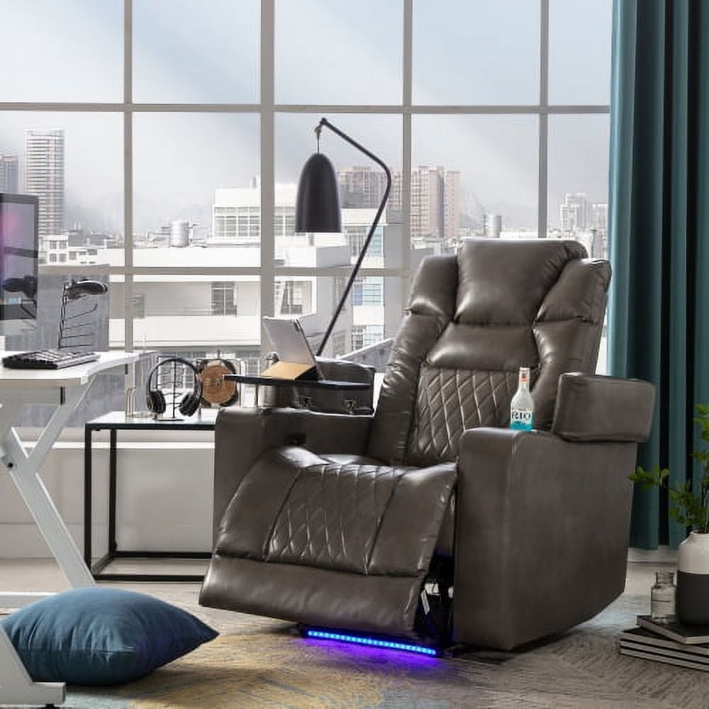Churanty Motion Recliner Leather Power Recliners for Elderly with ...