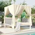 Churanty Outdoor Patio Sunbed Daybed with Canopy, Beige - Walmart.com