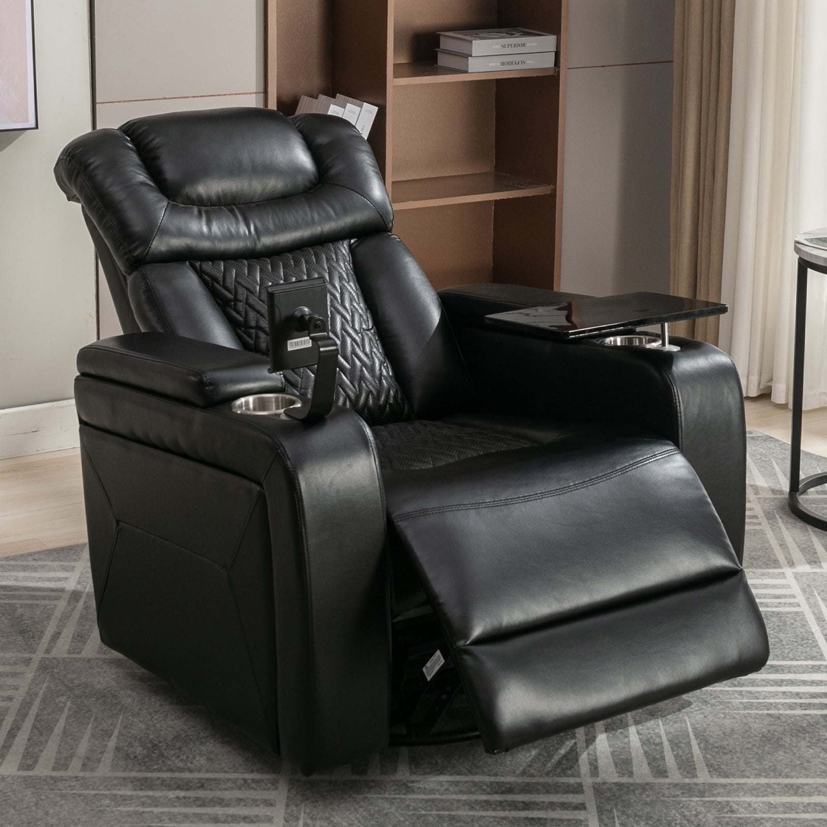 Churanty PU Power Recliner for Adults,Swivel Home Theater Recliner with ...