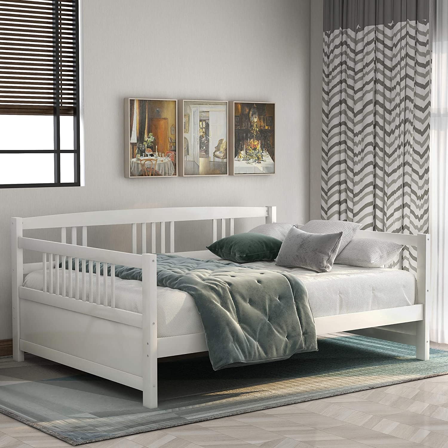 Churanty Solid Wood Full Size Daybed, Multi-Functional with Storage for ...