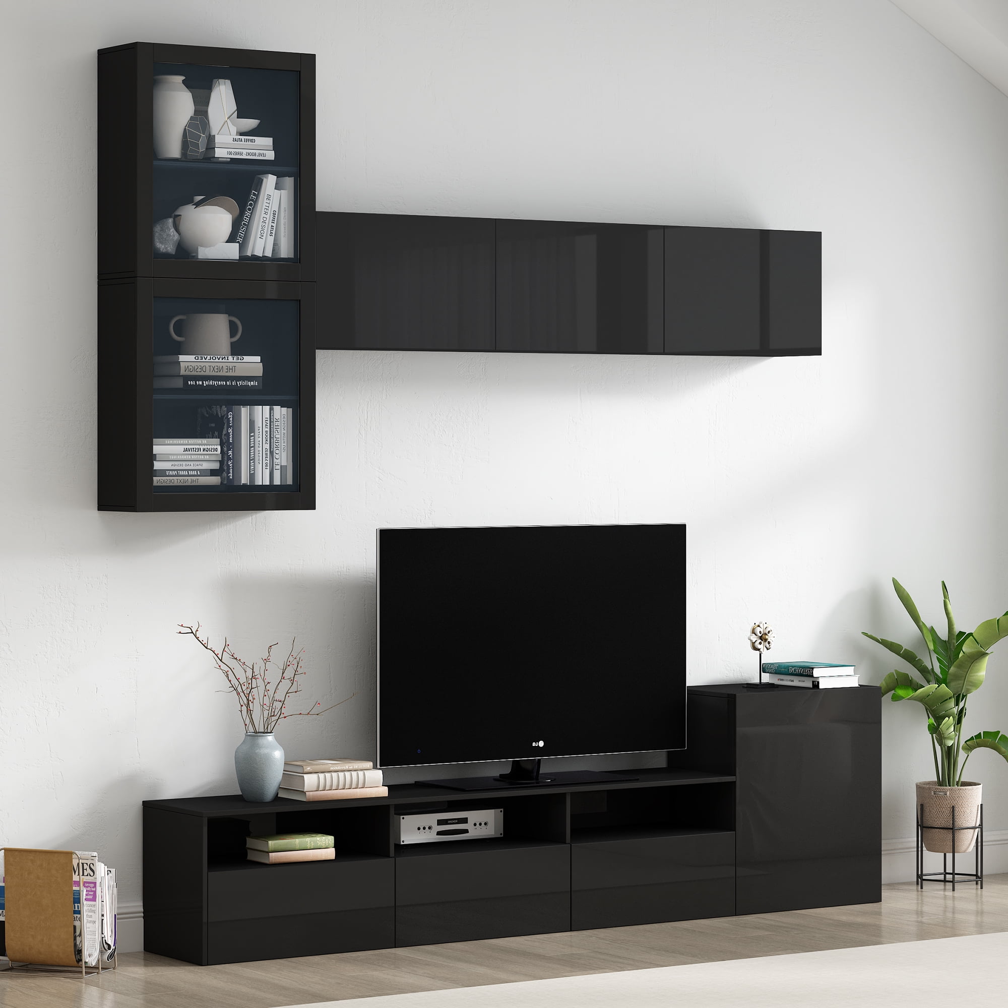 Harper & Bright Designs Versatile Entertainment Center with Wall ...