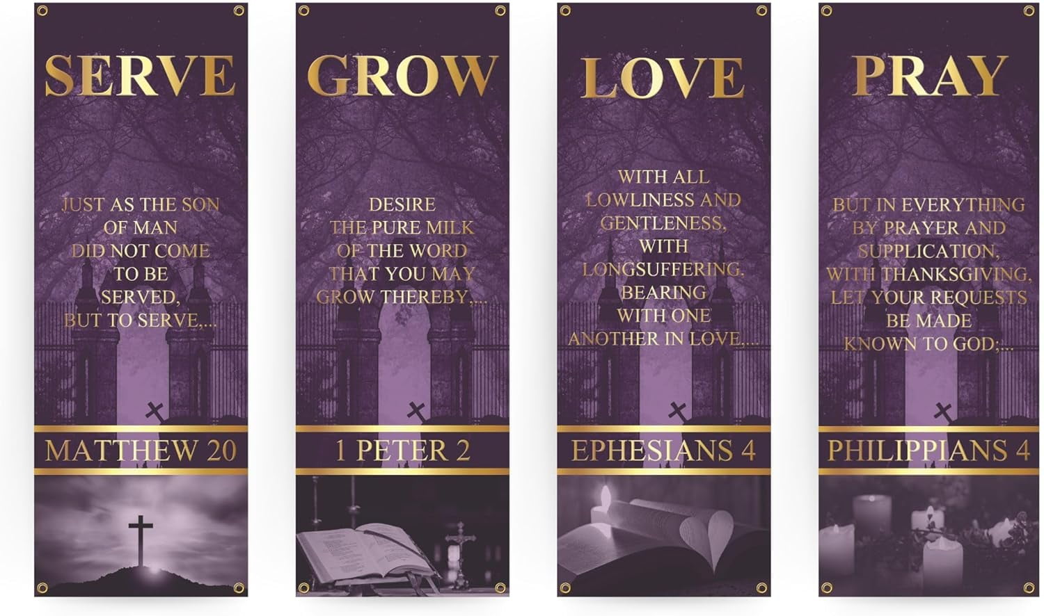 Church Banners with Scripture - Church Banners For Sanctuary Wall ...