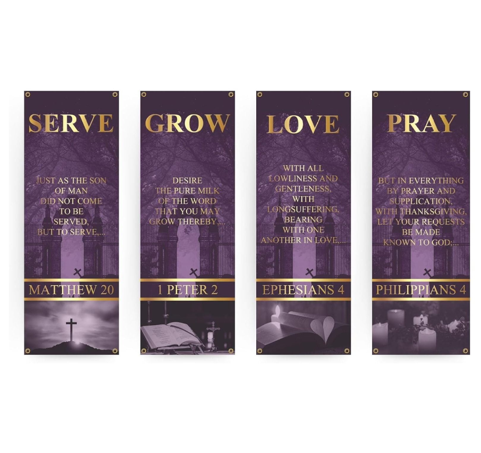 Church Banners for Sanctuary wall with Scripture | Welcome Praise ...