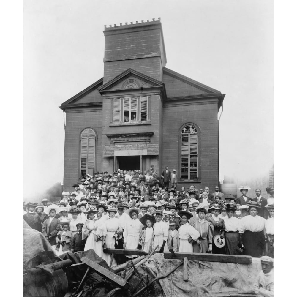 Church C1907. Nafrican American Congregation In Front Of Abyssinian ...