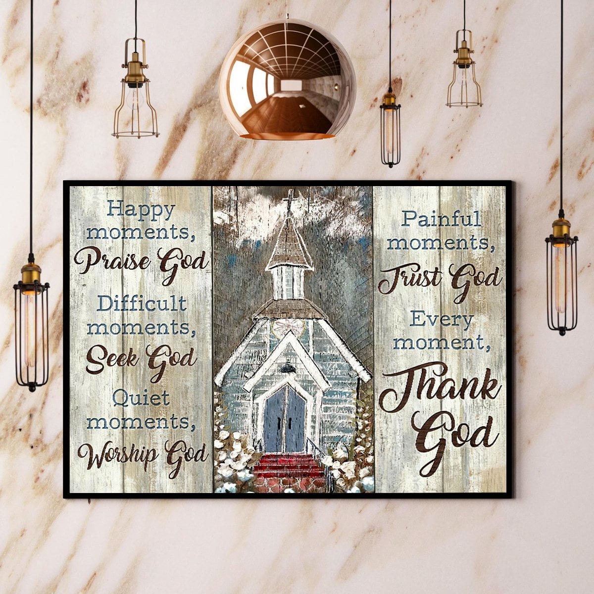 Church Christian God Every Moment Thank God Poster No Frame Matte Wall ...