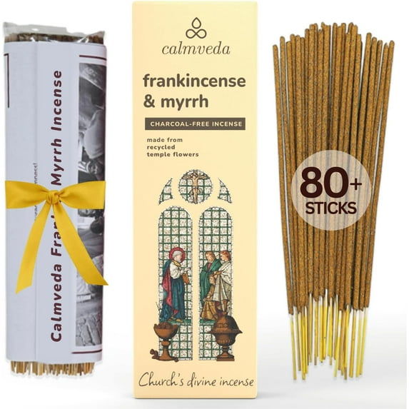 Church Frankincense and Myrrh Incense - 80 Sticks, Charcoal Free ...