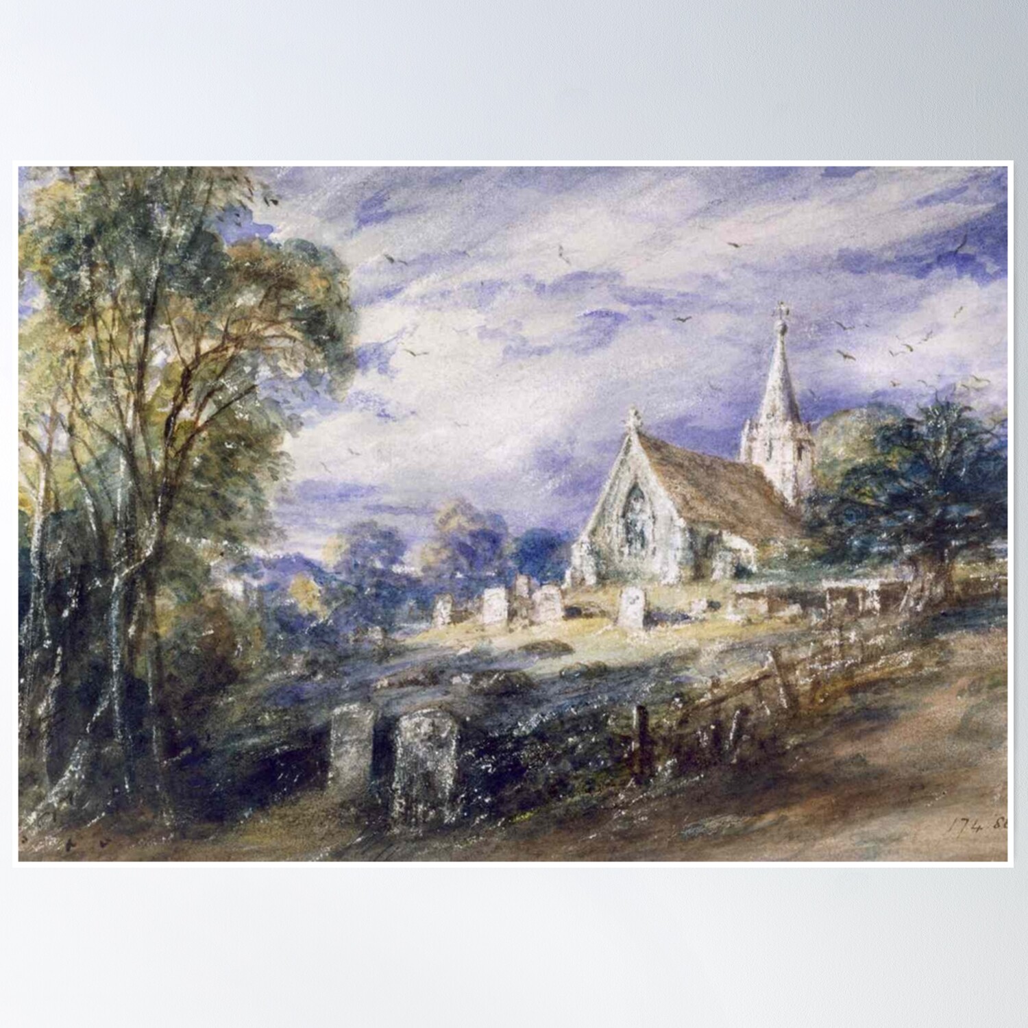 Church Graveyard By John Constable Poster Wall Art, Modern Wall Decor ...
