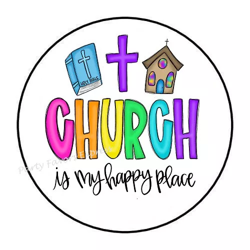 Church Is My Happy Place Sticker Party Favors Sticker Envelope Seals ...