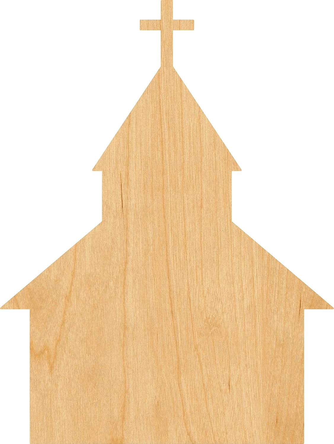 Church Laser Cut Out Wood Shape Craft Supply - 4 Inch - Walmart.com