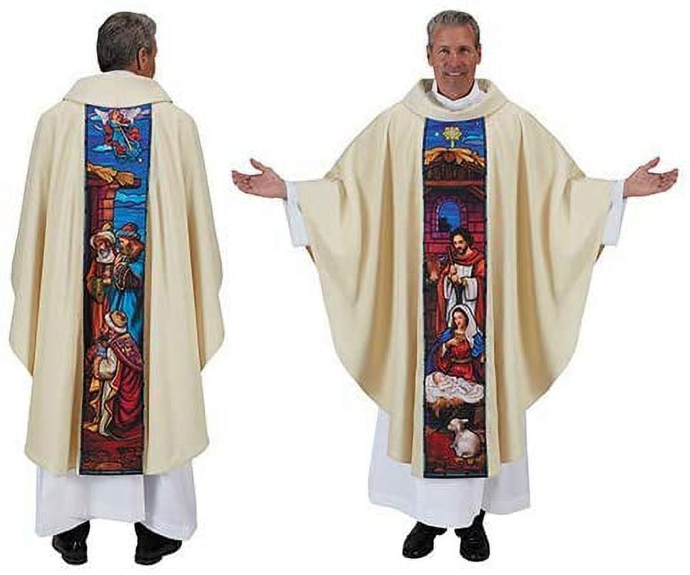 Church Nativity Chasuble - Stained Glass Pattern 59 x 51" L - Walmart.com