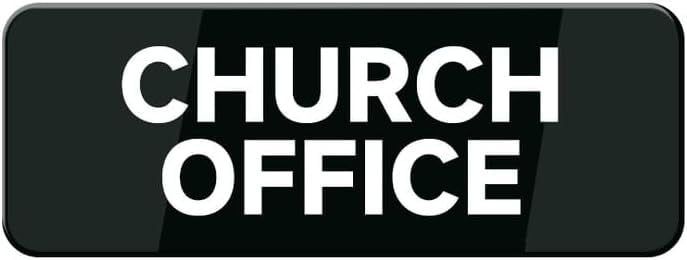Church Office Sign 10"X3" Black White Acrylic - Self Stick Door Sign ...