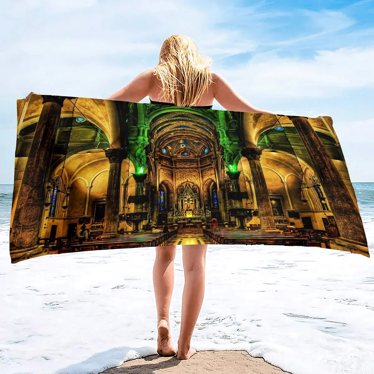 Church Oversized Beach Towel Extra Large Sandless Pool Swim Travel Soft ...