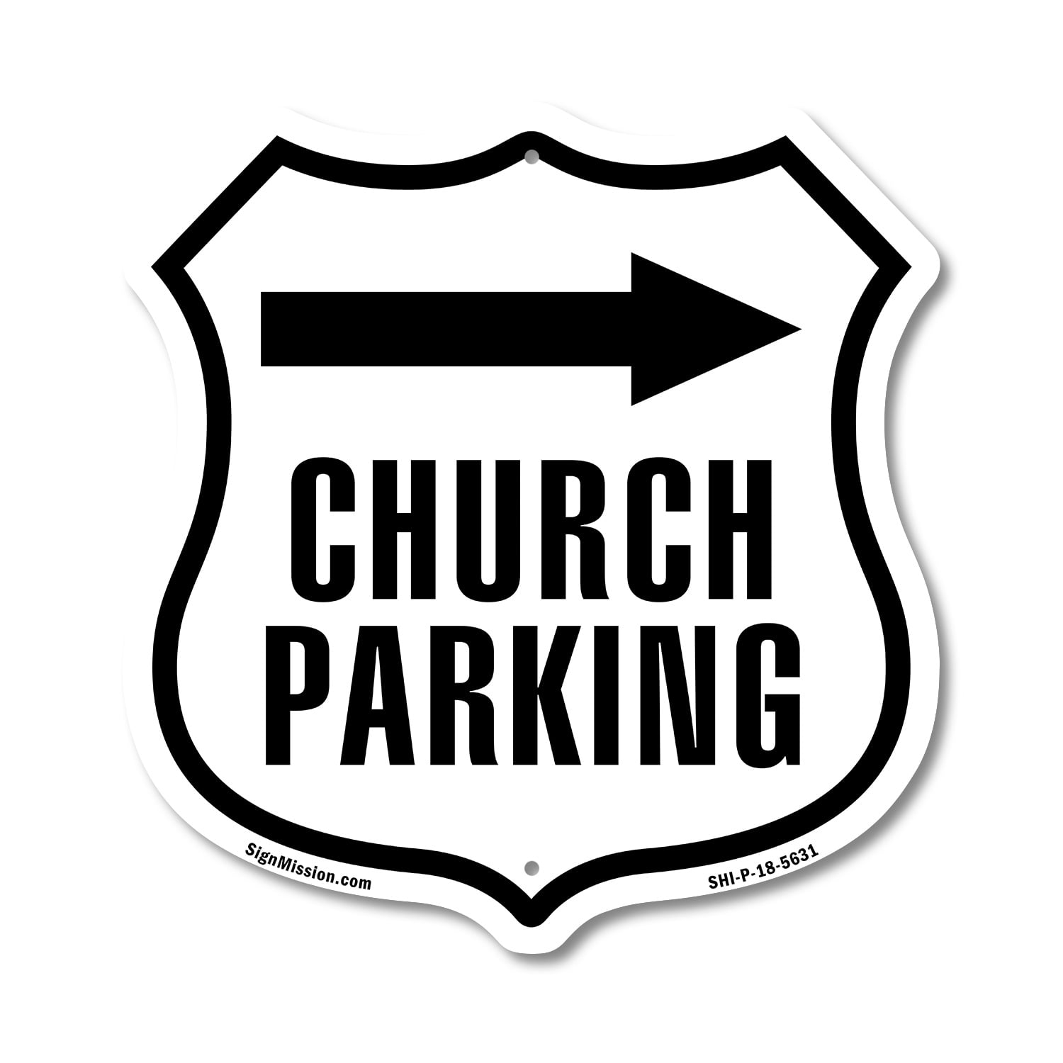 Church Parking Right (2 Pack) 12 inch X 12 inch Shield Shaped ...
