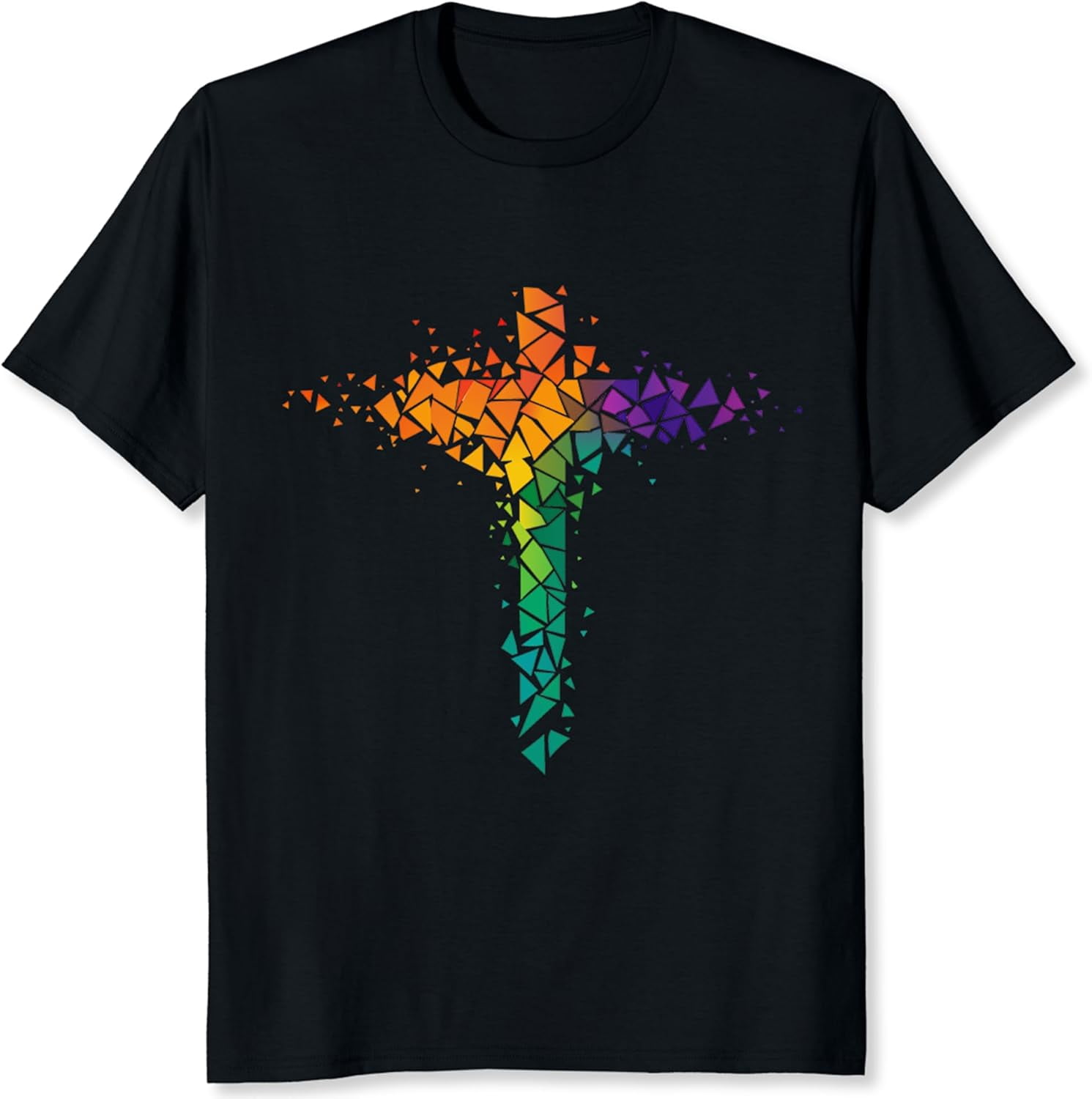 Church Stained Glass Cross Shirt Christian T-Shirts for Men Christian ...