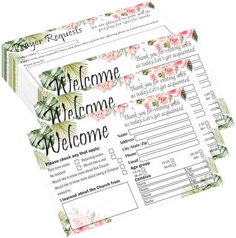 Church Visitor Cards Eucalyptus Church Welcome Postcard 5 x 7Inch ...