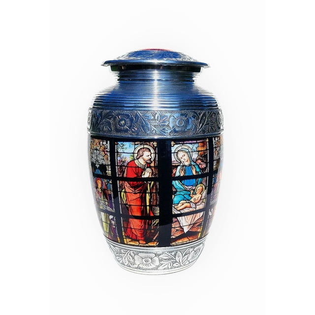 Large Metal Cremation Urn Silver - Walmart.com