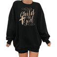 Church Worship Elegant Script Decor Black Graphic Sweatshirt Print ...