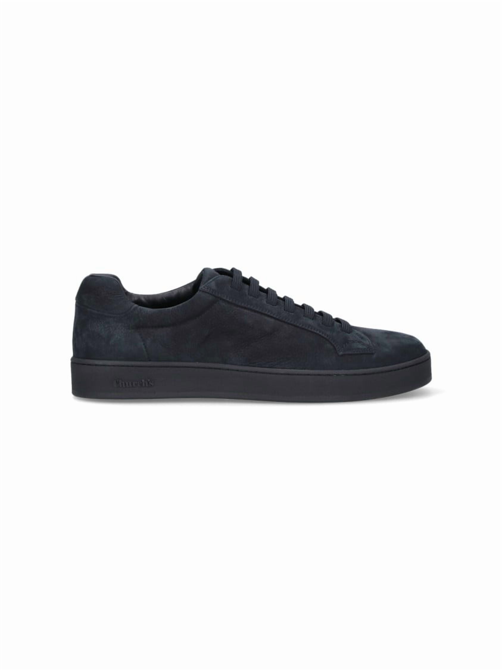 Church's Navy Textured Leather Low-Top Sneakers With Rounded Toe Design ...