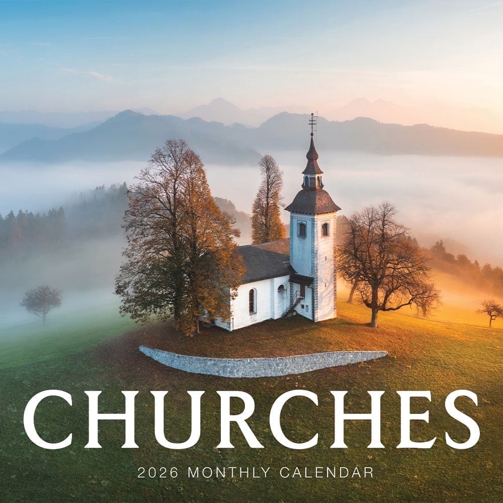 Churches Calendar 2026 | 12" x 24" Beautiful Churches Calendar 16 Month ...
