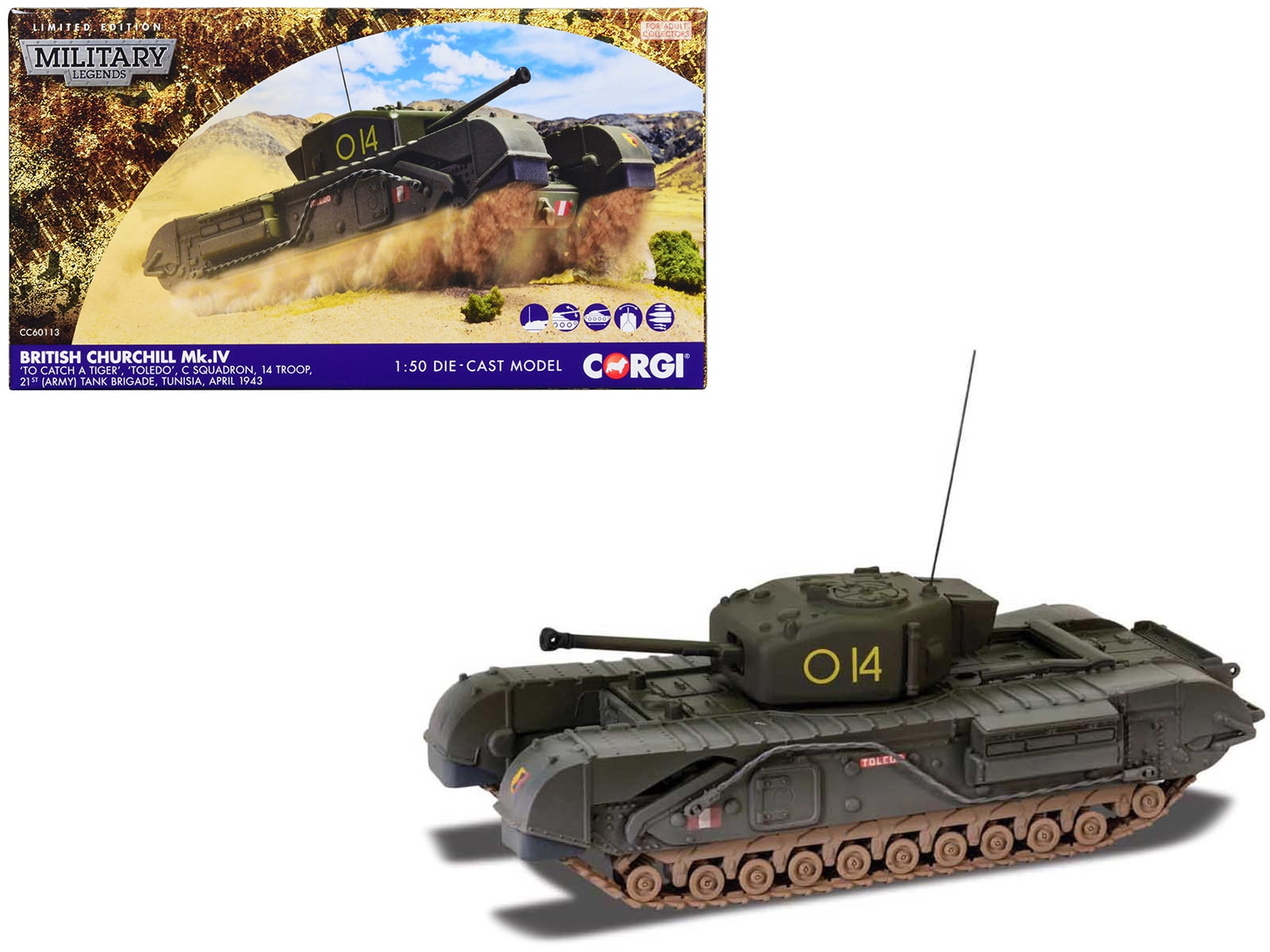 Churchill Mk.IV Tank "'To Catch a Tiger' 'Toledo' C Squadron 14 Troop ...