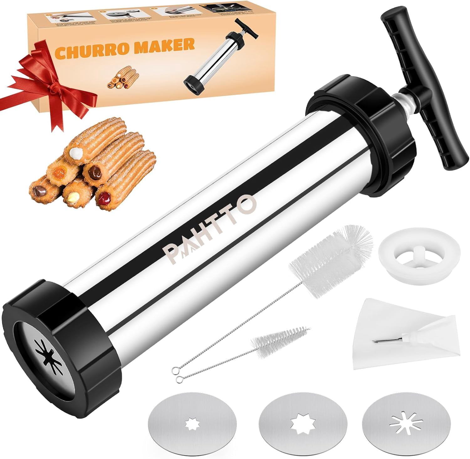 Churro Maker Kit, Stainless Steel Hollow Churro Machine, Churro Maker ...
