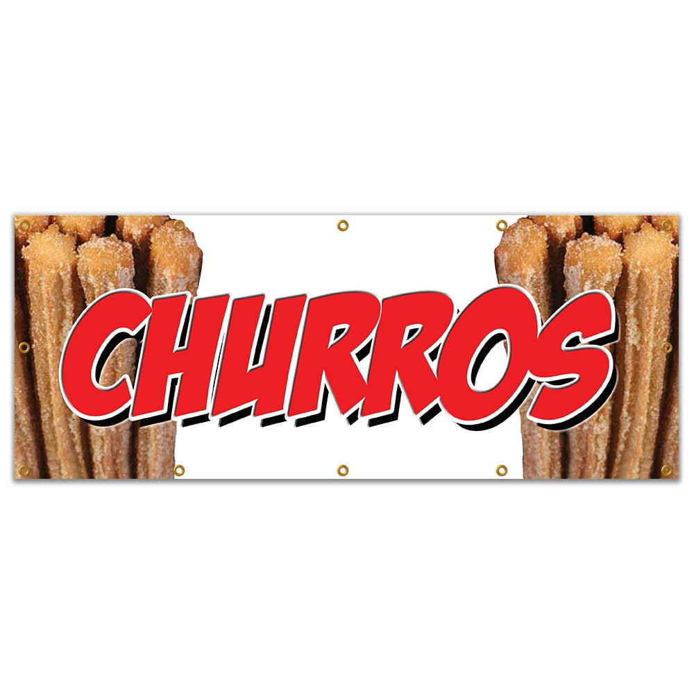 Churros Banner 48" X 120" Heavy Duty 13 Oz Vinyl Banners with Grommets ...