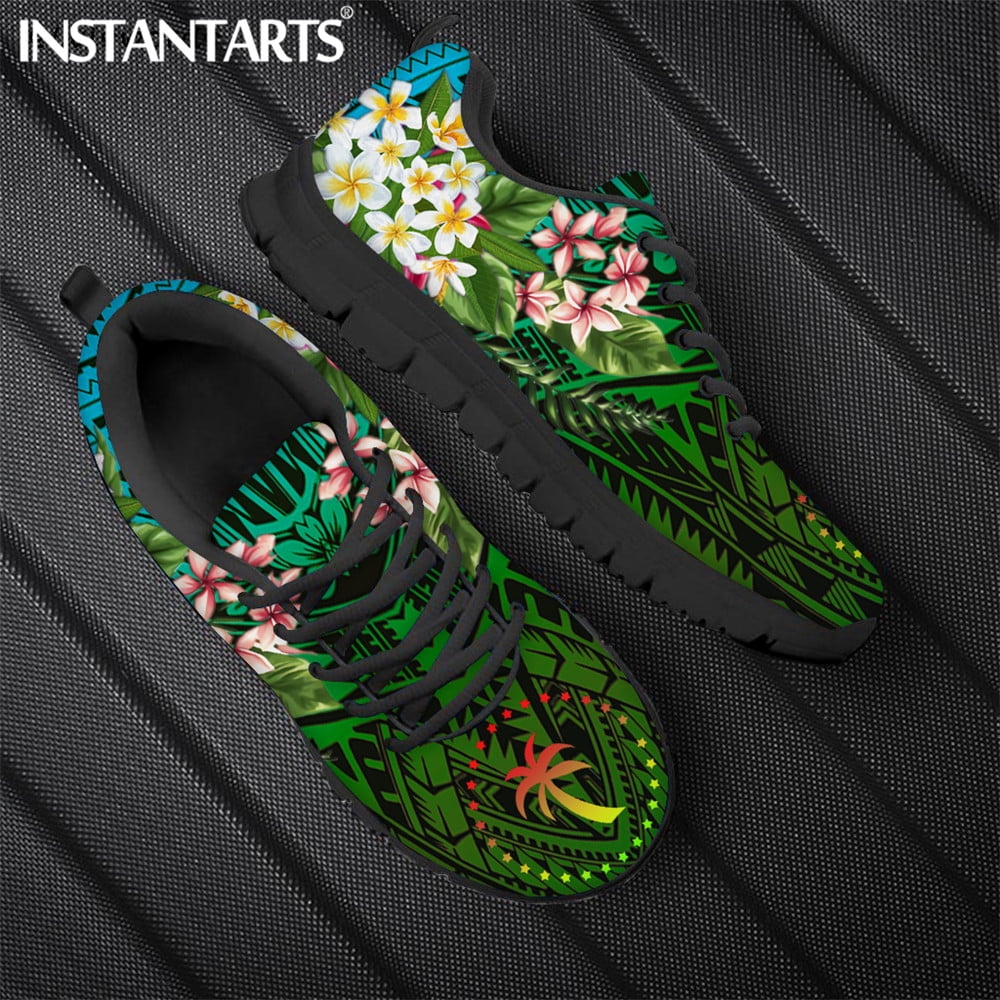 Chuuk Polynesian Tribal Hibiscus Plumeria Print Spring Hawaii Sneaker ...