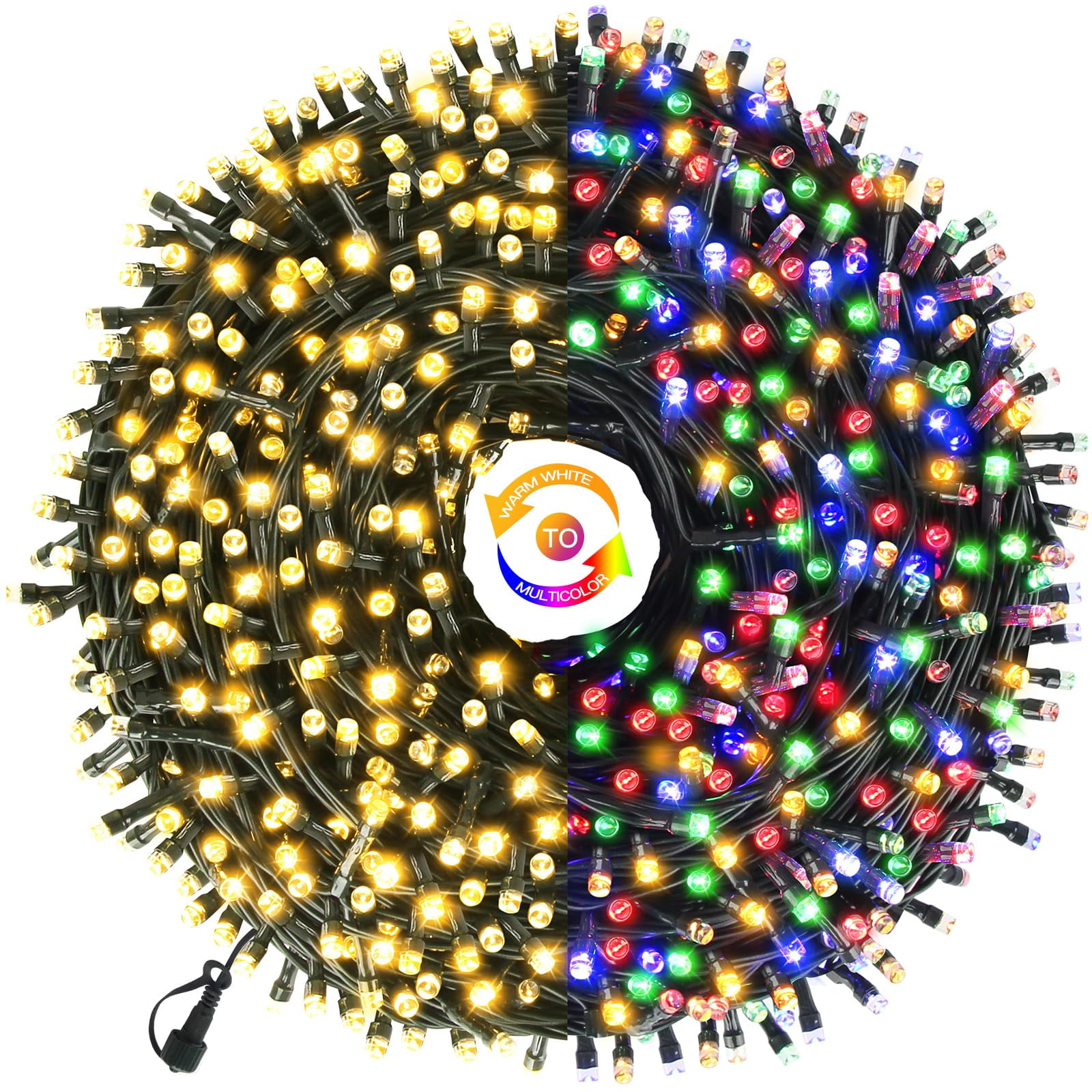 Chuya Christmas String Lights 500 Led Light Color Changing Warm White ...