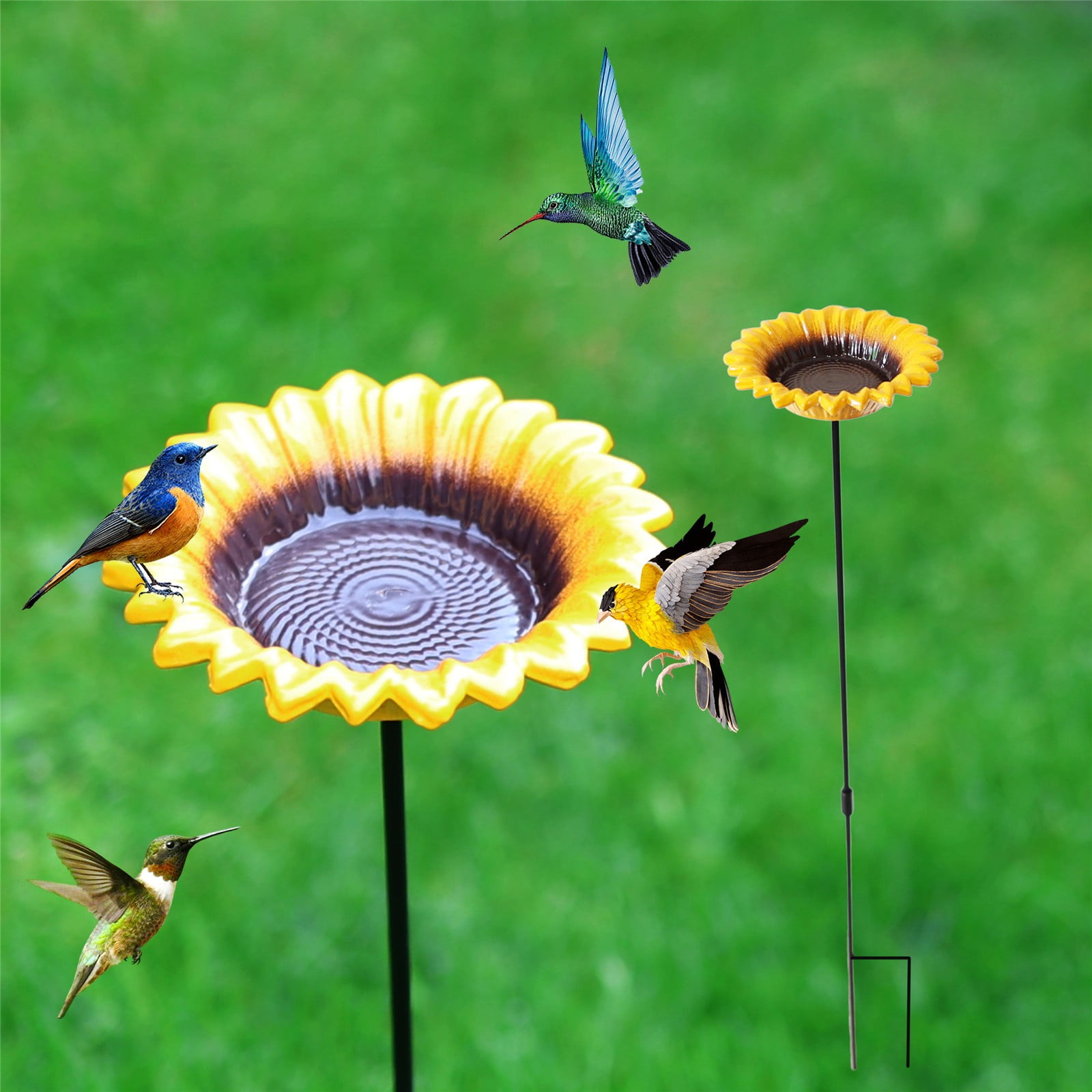 Chziua Card Slot Bird Feeders Standing Flower Birds Feeding Station ...