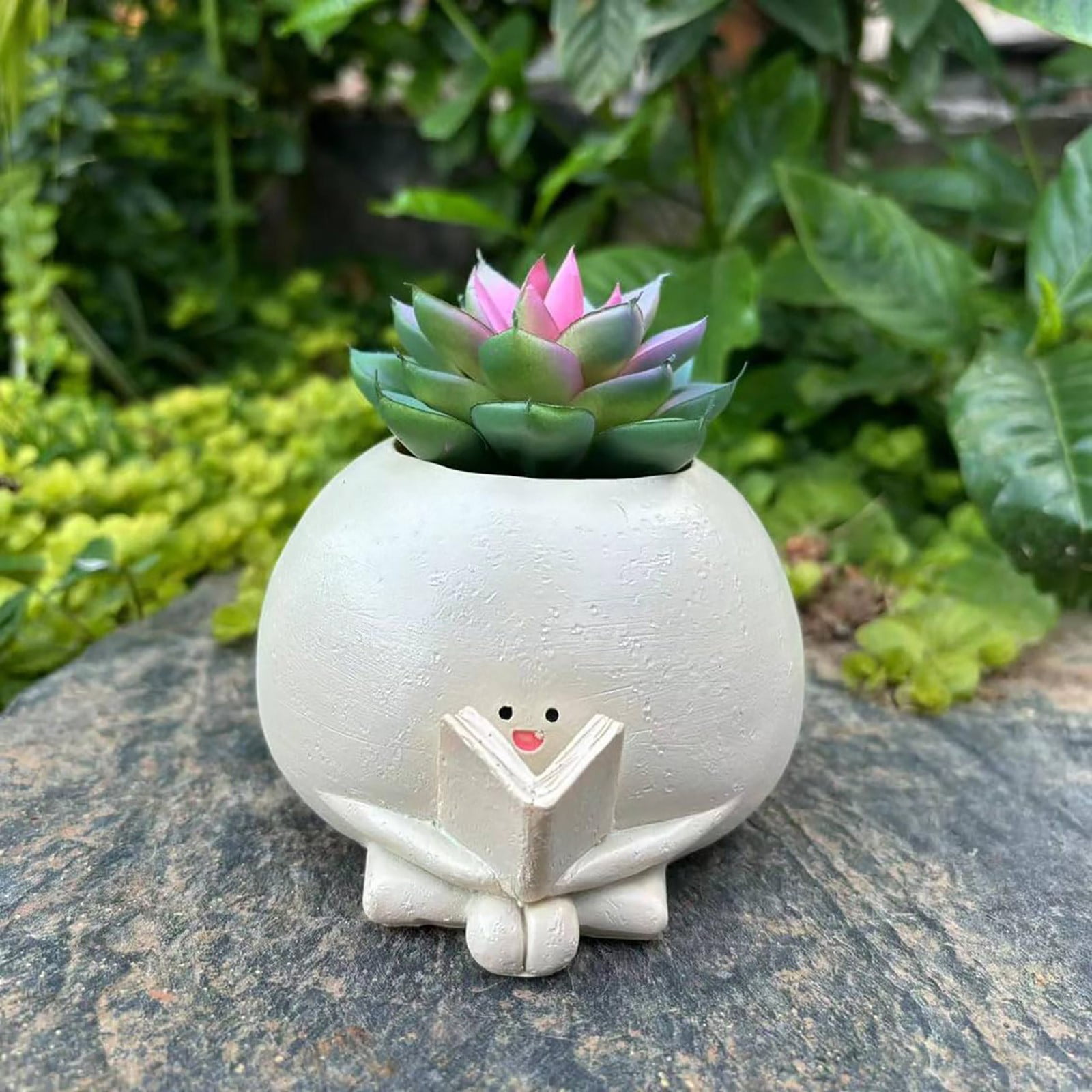 Chziua Flower Pots Glossy Swing Face Planter Pot Head Small Hanging ...