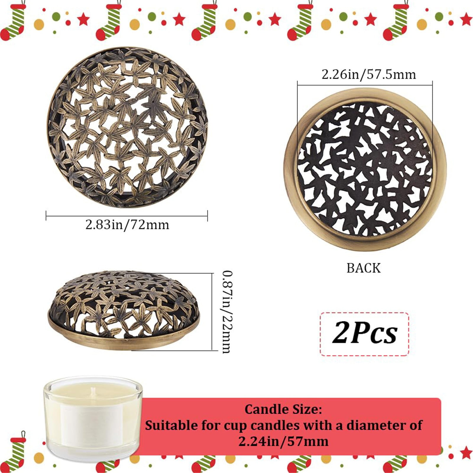 Chziua Glass Bottle Candle Cover Topper Scented Alloy Round Jar Candles ...