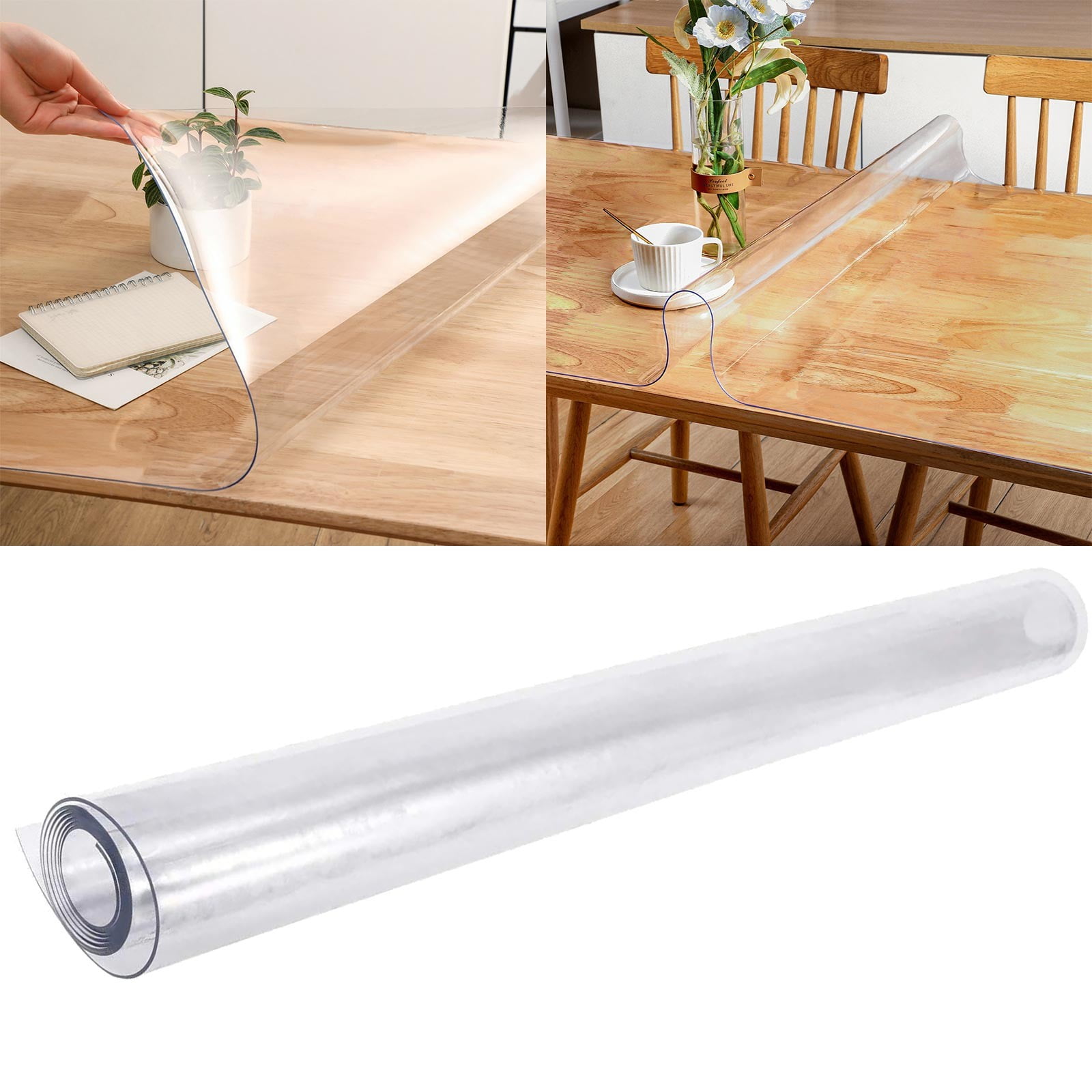 Chziua Plastic Table Cover 23.6 x 23.6 Inch, 2.0 mm Thick Clear Table ...