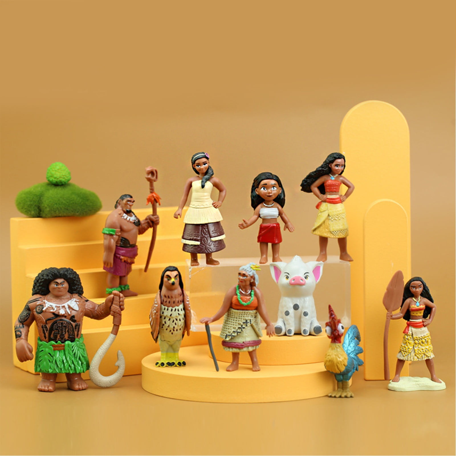 CiDai 10Pcs Moana Deluxe Figure Play Toys Set, Creative Indoor Desk ...